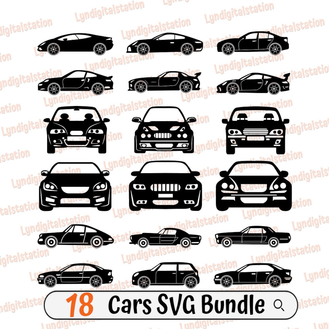 18 Car Bundles Svg | Transportation Clipart | Race Cars Cut File ...