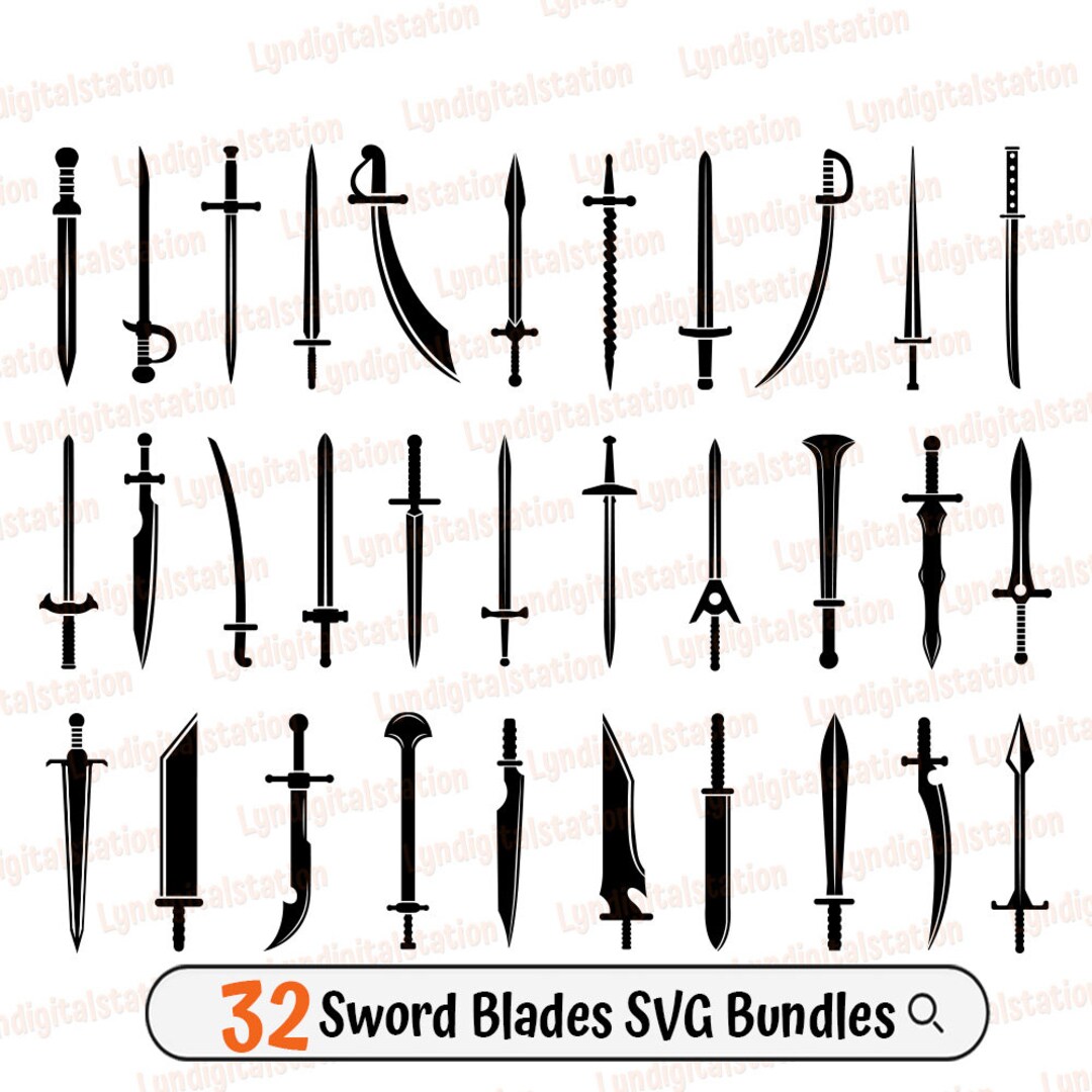 32 Swords Blades Bundles Svg | Swords Clipart | Blades Cut File ...