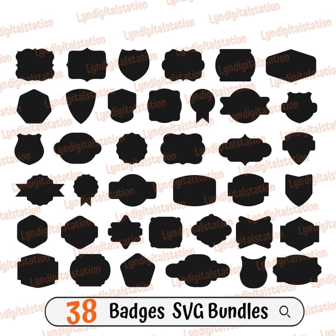 38 Badges Bundles Svg | Shield Badge Clipart | Badge Patches Cut File ...