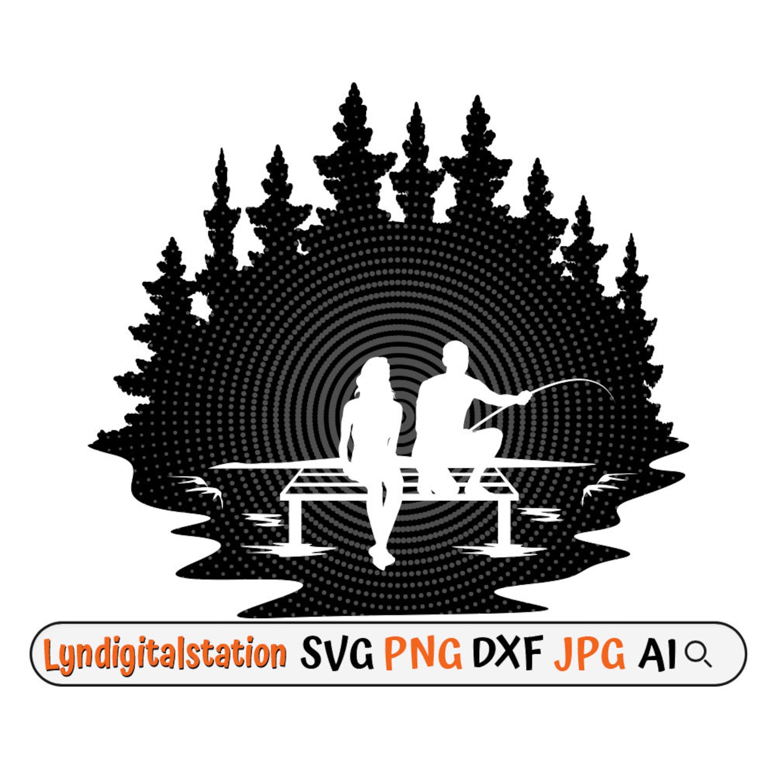 Couple Fishing Svg | Fishing Clipart | Fisher Man and Woman Cut File ...