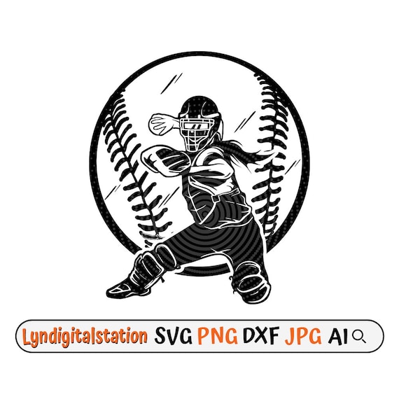 Softball Player Catcher Clip Art