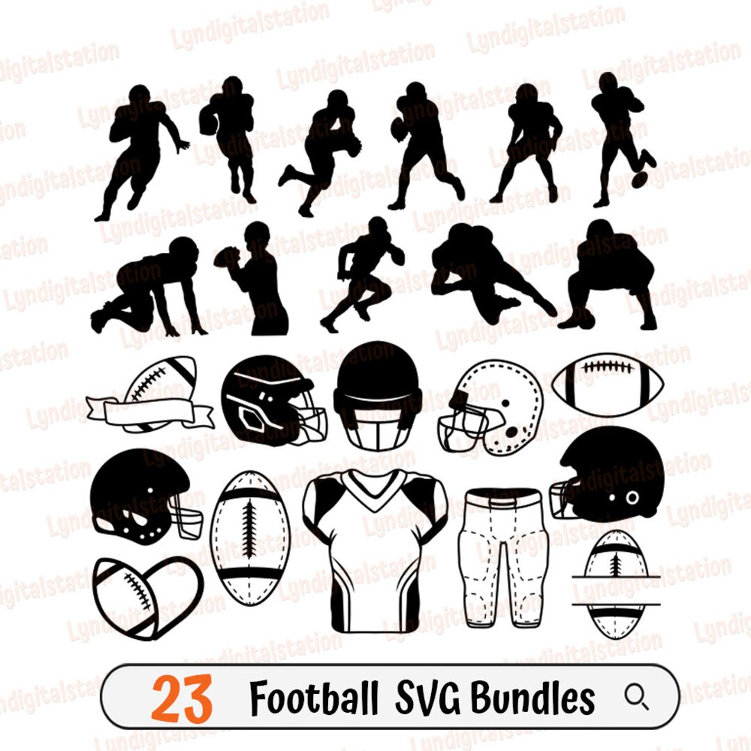 23 Football Bundles Svg | Athlete Ball Clipart | Soccer Cut File | Team ...
