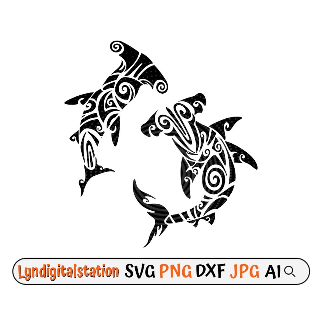 Polynesian Tribal Hammerhead Svg | Hammerhead Clipart | Tribal Sea ...