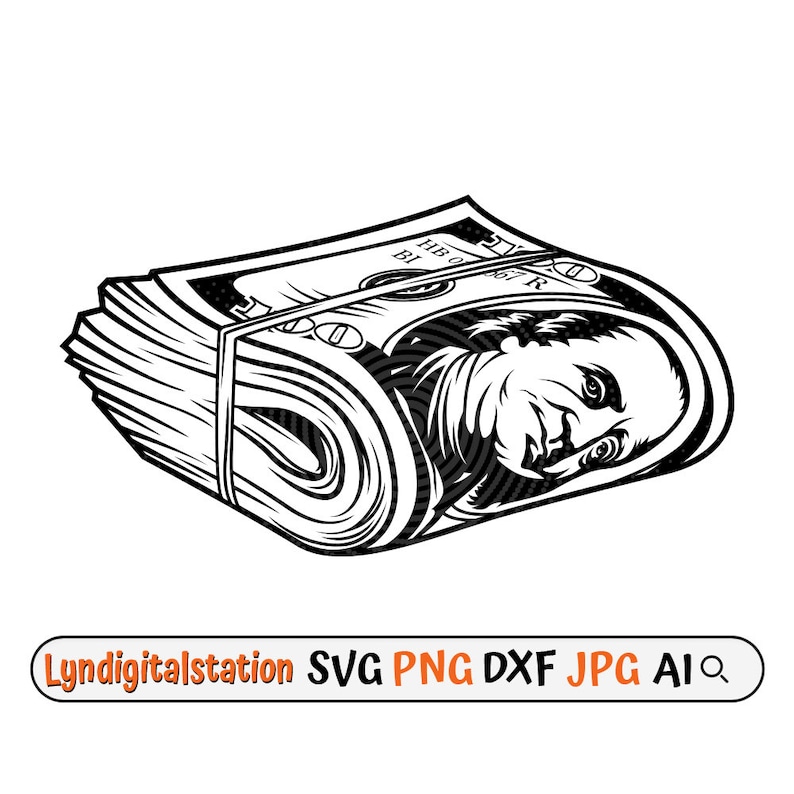 Dollar Bill Svg | Stacked Money Clipart | Folded Bill Cut File ...
