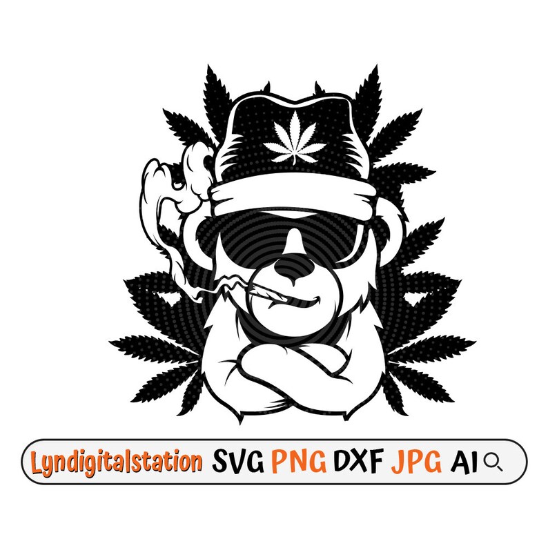 Teddy Bear Svg / Rasta Teddy Smoking Weed Clipart / Weed Teddy Cut File ...