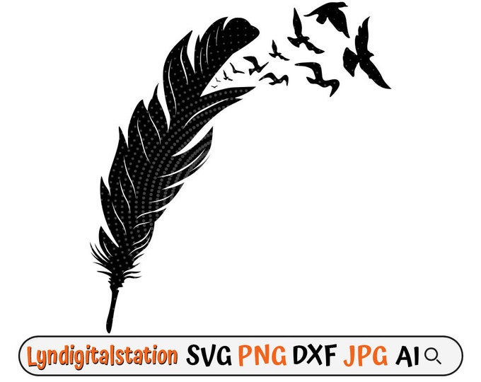 Flying Birds From Feather Svg /memorial Feather Svg /flying Birds ...