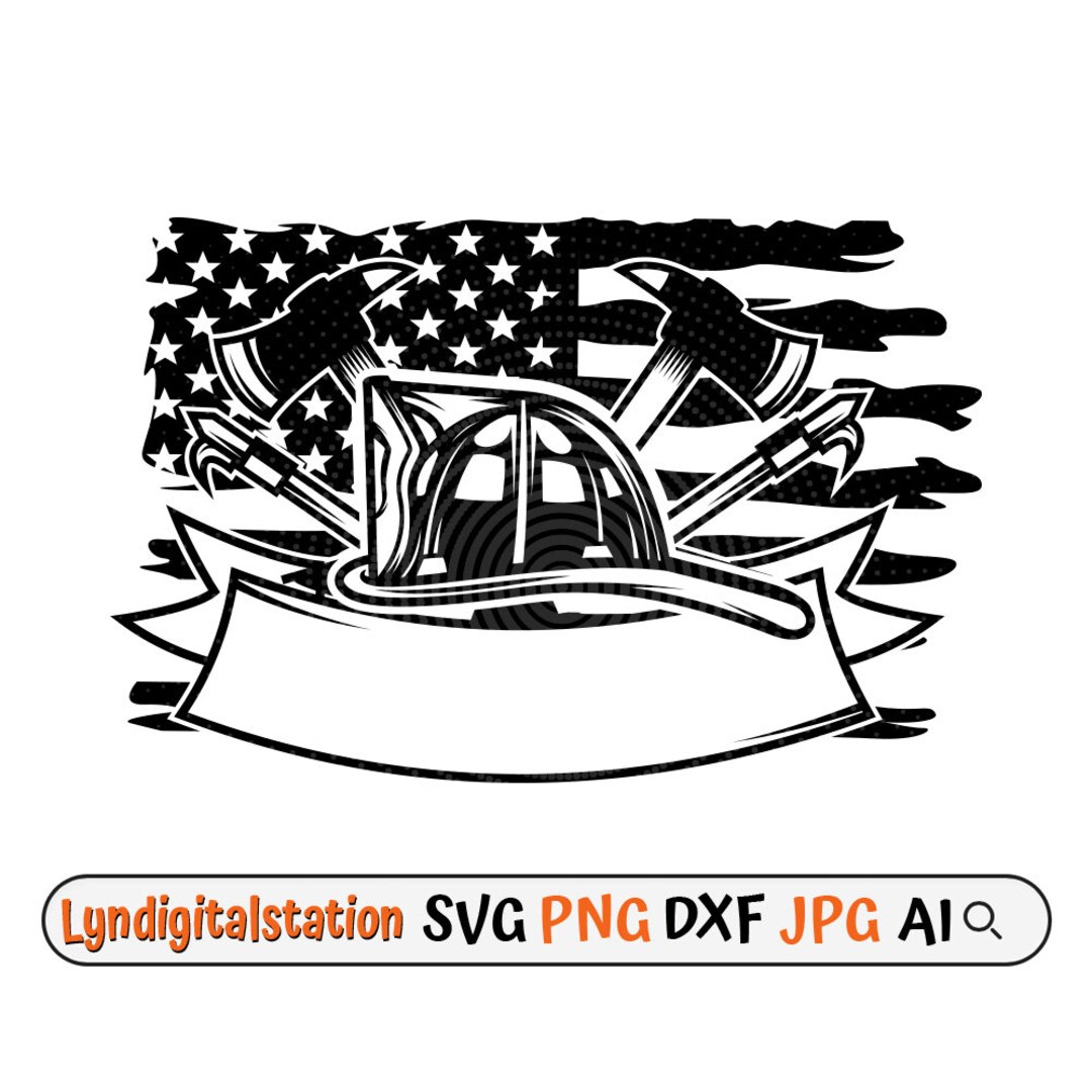 US Fire Fighter Tools Svg | Protective Gear Clipart | Fireman Cut File ...