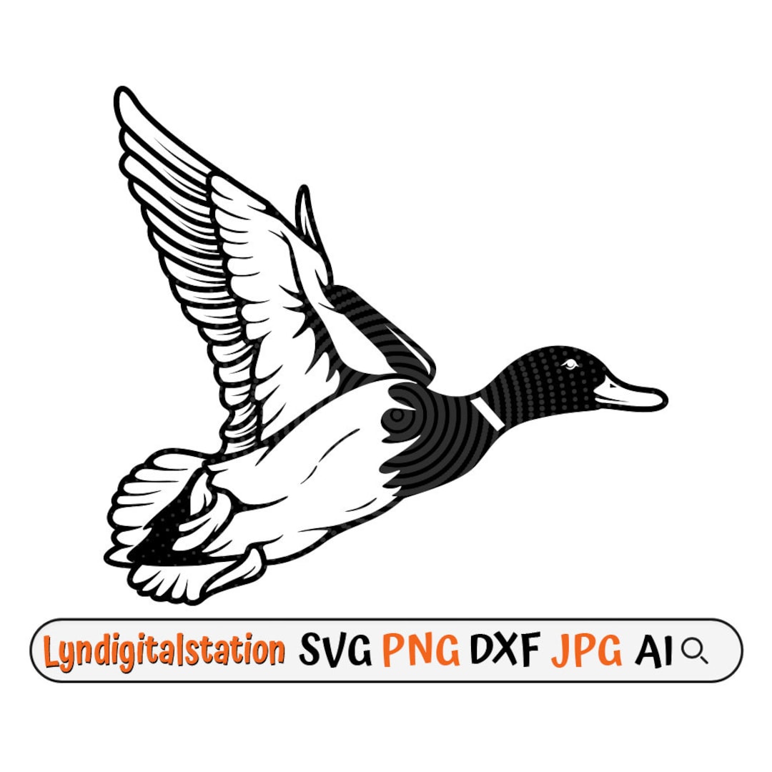 Duck Hunting Svg | Flying Duck Clipart | Outdoor Hunting Cut File ...