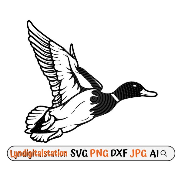 Flying Duck Svg - Etsy