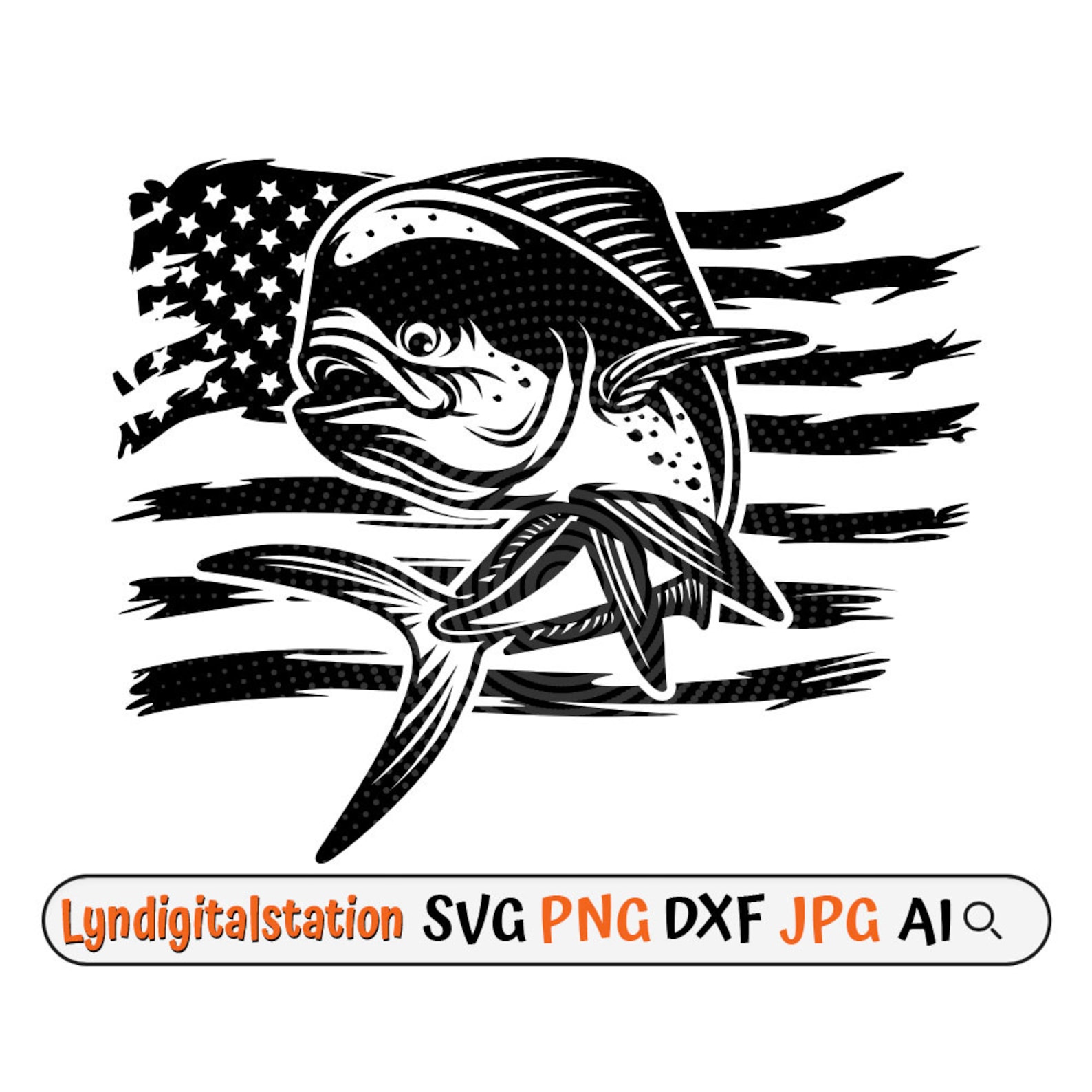 US Mahi Fish Svg | Dolphin Fish Clipart | Outdoor Fishing Cut File ...