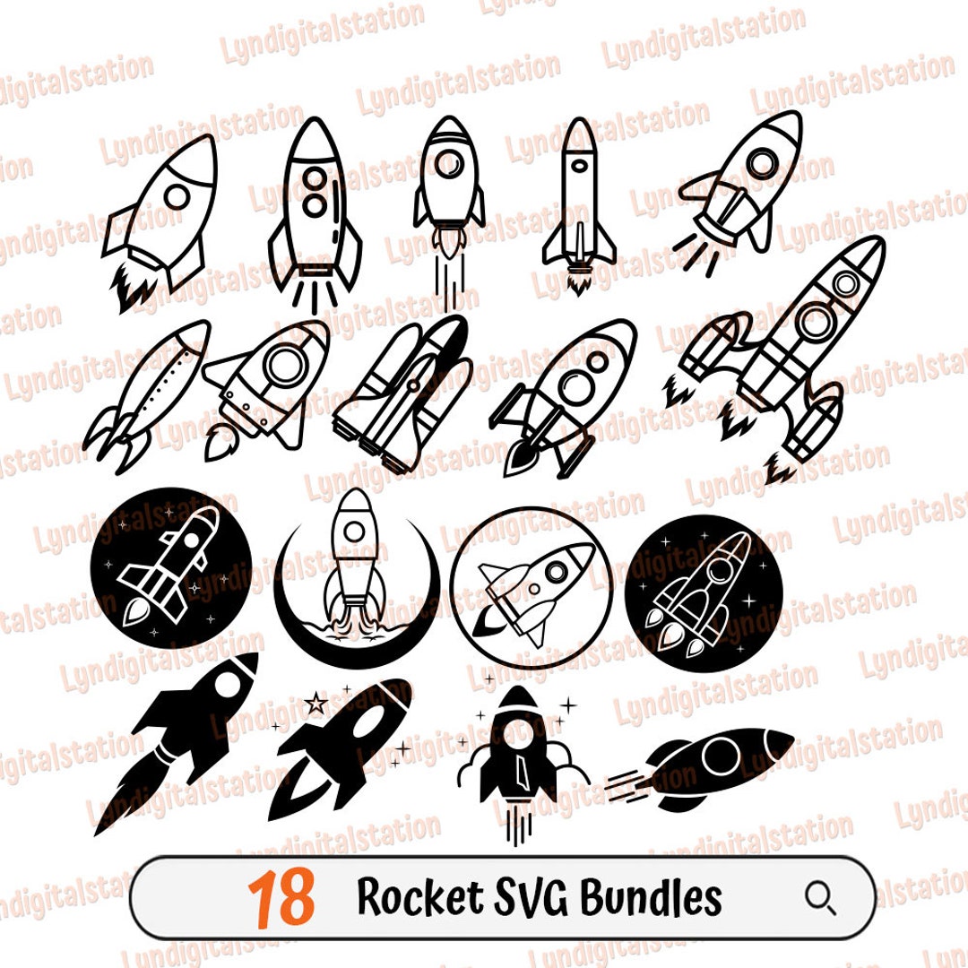 Rocket Bundles Svg | Rocketship Clipart | Space Shuttle Cut File ...