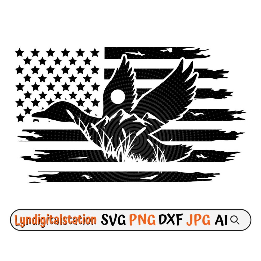 US Duck Outdoor Scene Svg | Flying Duck Clipart | Mountain Scene Cut ...