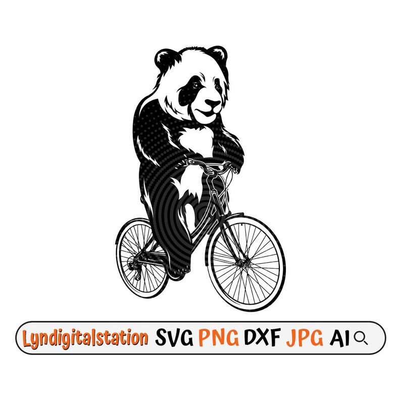 Panda on a Bike Svg | Panda Riding Bicycle Clipart | Bear Cycling Cut ...