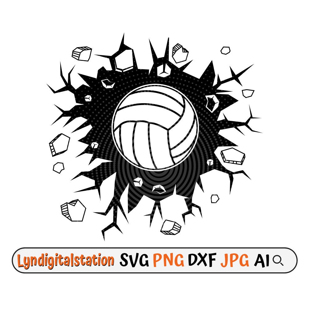 Volley Ball Svg Smashing Wall Volleyball Clipart Indoor - Etsy