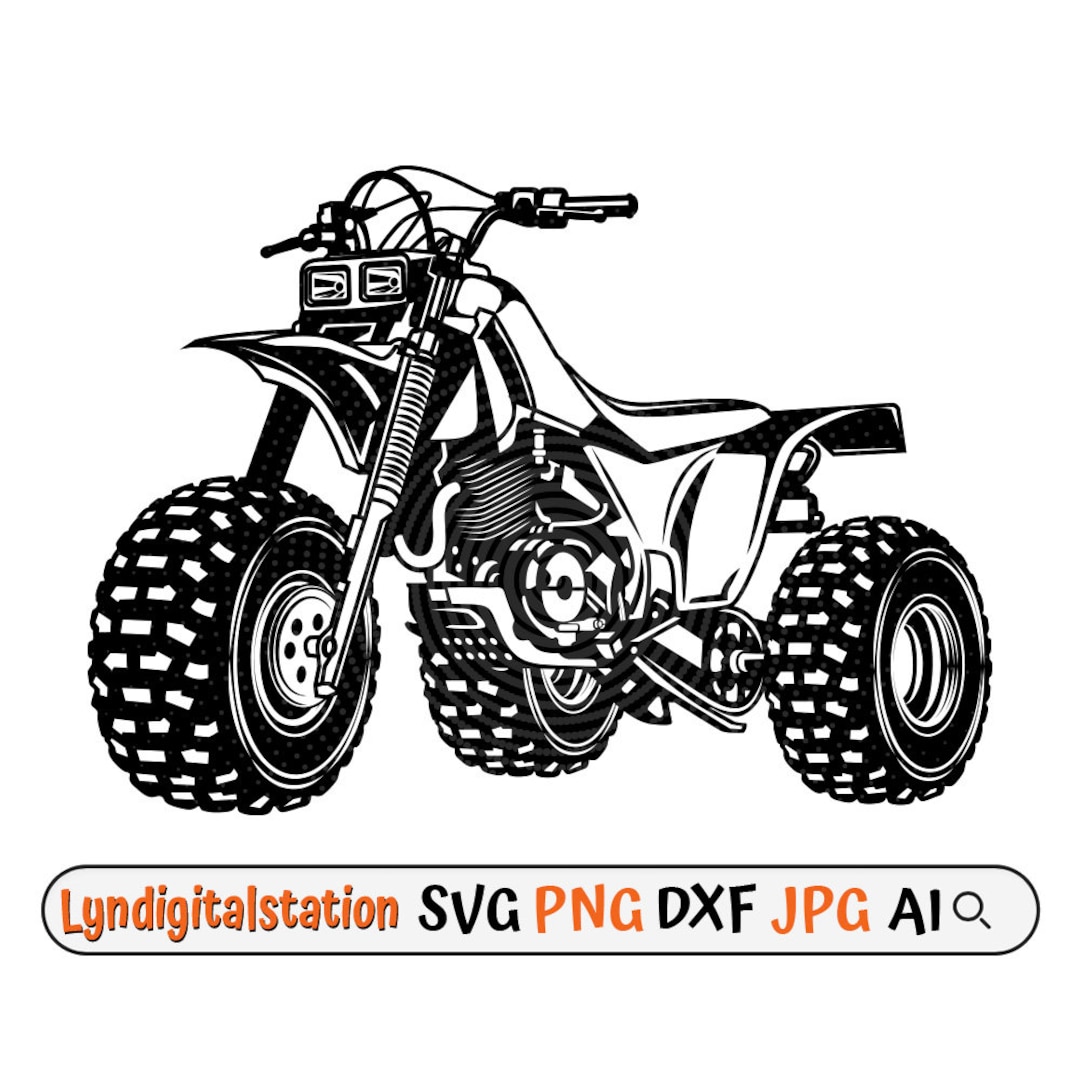 Three Wheels Svg | off Road Motorcycle Racing Clipart | Dirt Bike Cut ...