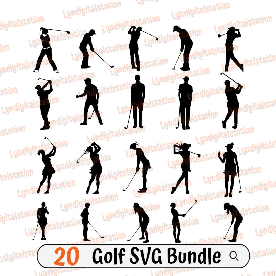 20 Golf Bundles Svg | Golfing Clipart | Golf Player Cut File | Golfer ...