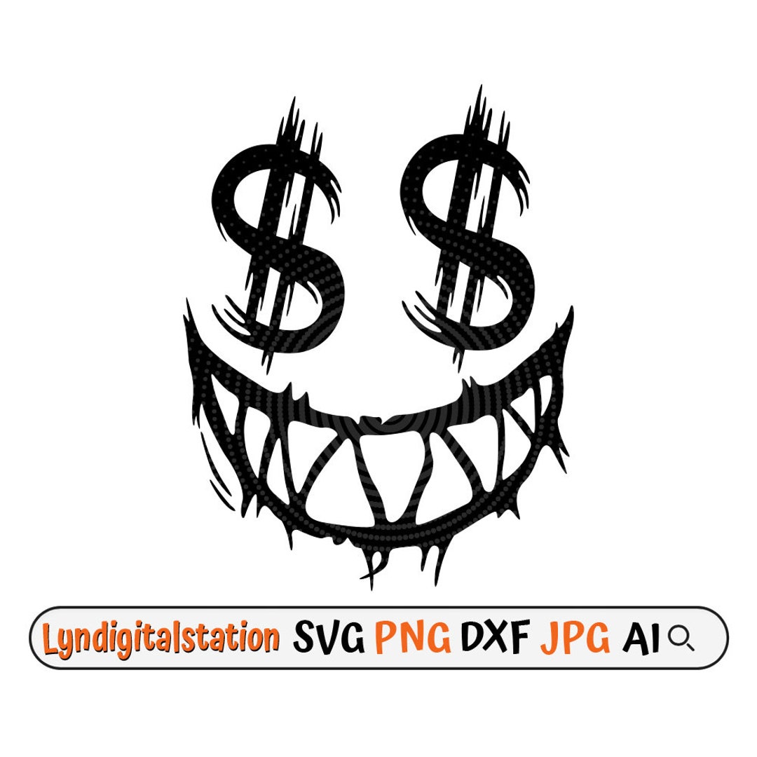 Scary Smile Svg | Scary Smile With USD Eye Clipart | Creepy Face Cut ...