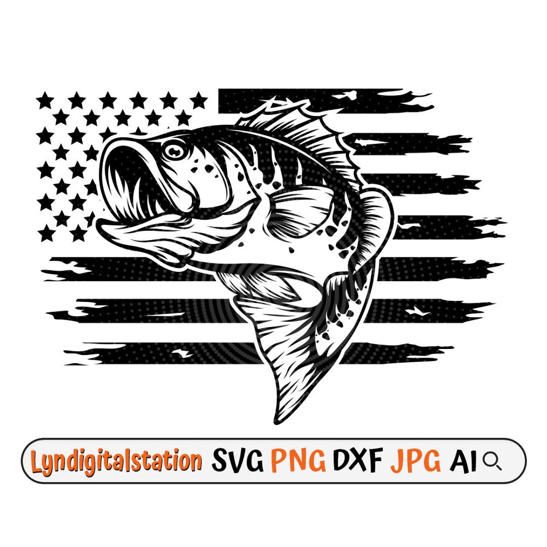 US Grouper Fish Svg | Salt Water Fishing Clipart | Sea Angling Cut File | Angler Dad Gift ...