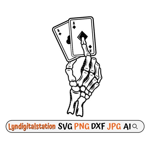 Skeleton Hand Holding Cards