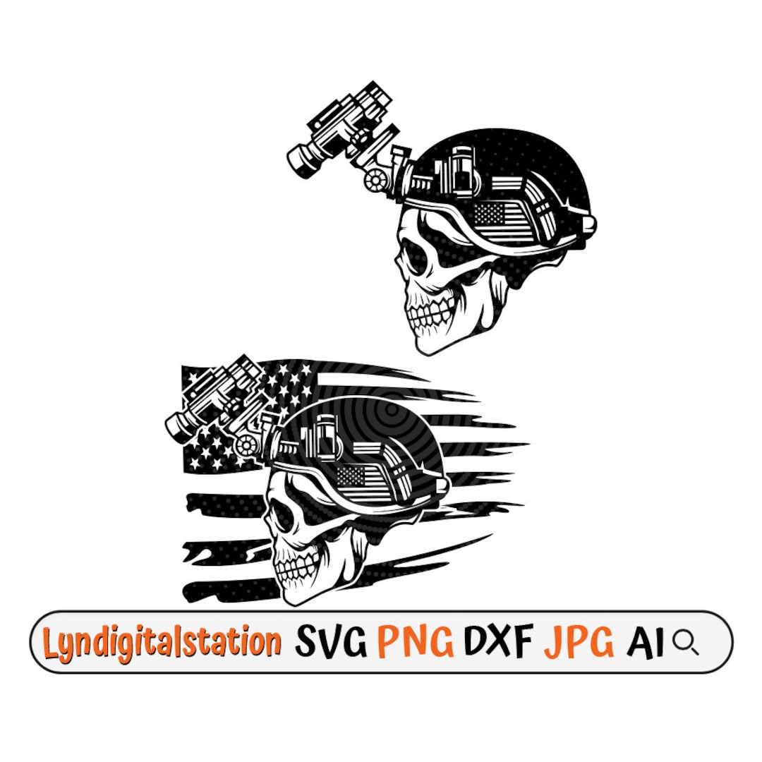 Night Vision Skull Svg | US Night Vision Skull Clipart | Soldier Skull ...