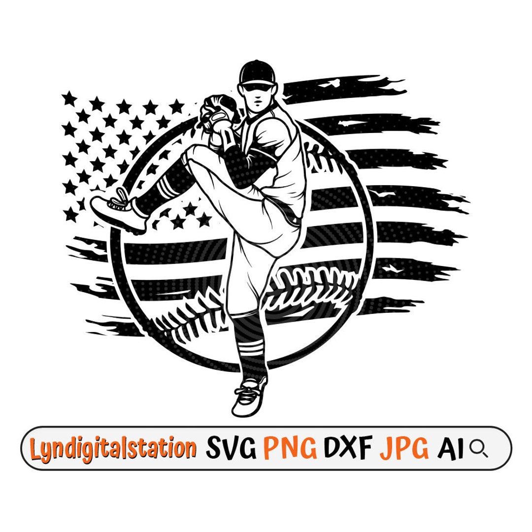 US Baseball Player Svg | Baseball Game Clipart | Hitter Cut File ...