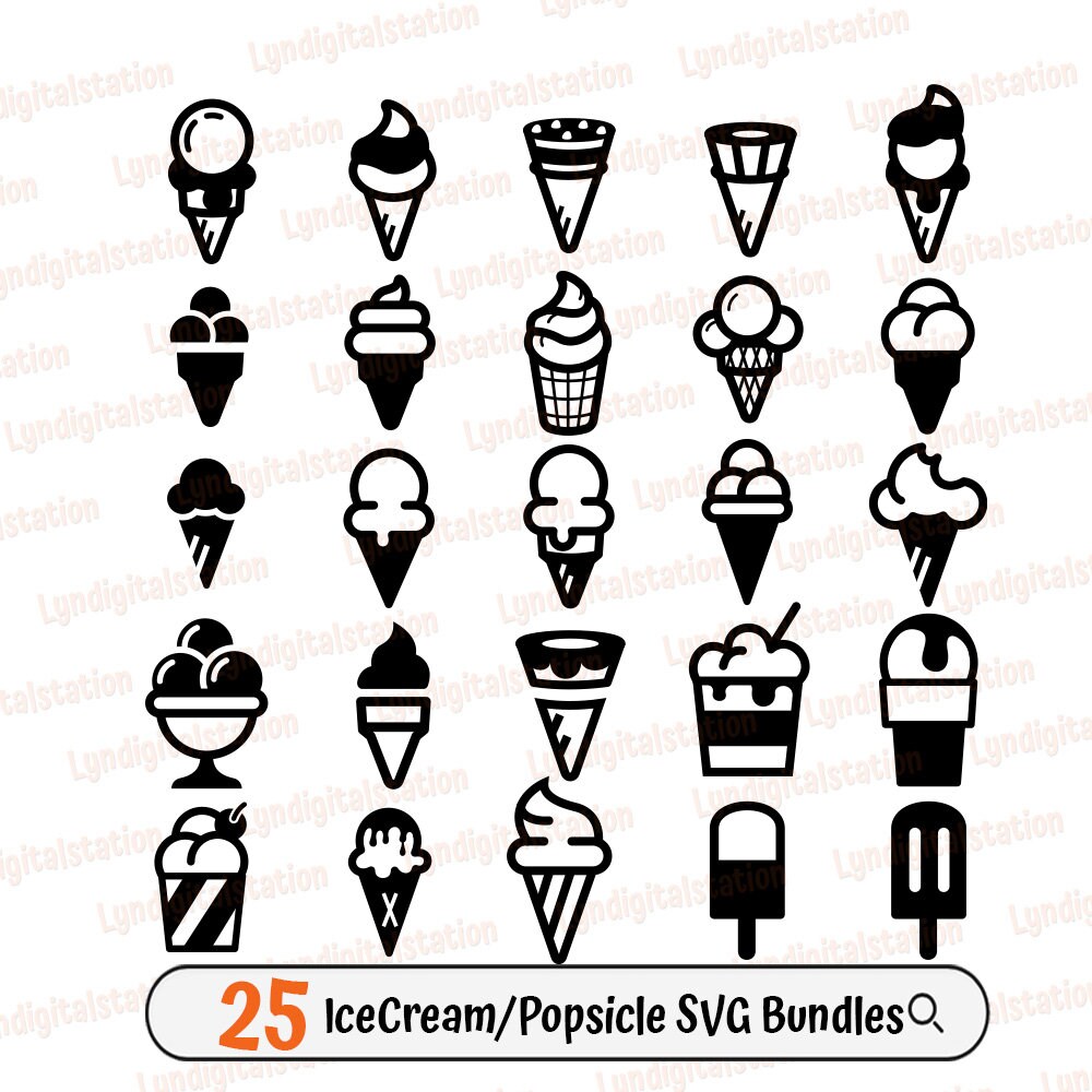 25 Ice Cream/popsicle Bundles Svg | Summer Clipart | Ice Cream Cut File ...