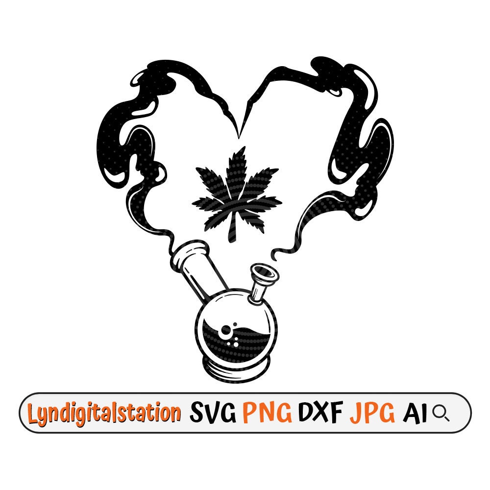 Heart Smoke Svg / 420 Clipart / Cannabis Cut File / Bubbler - Etsy México