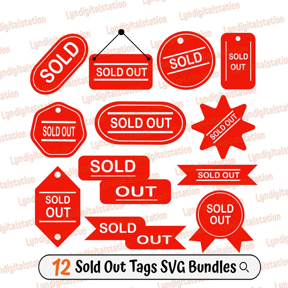Sold Out Tag Bundles Svg Tags Clipart Sold Out Coupon Cut File Sale ...