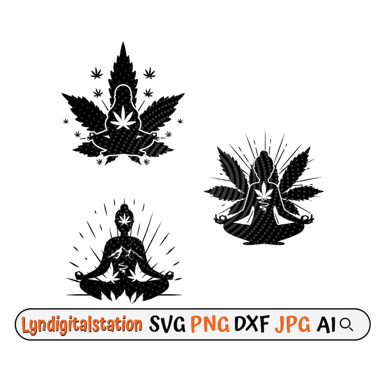 Weed Meditation Svg Yoga Cannabis Clipart Kush Life Cut - Etsy