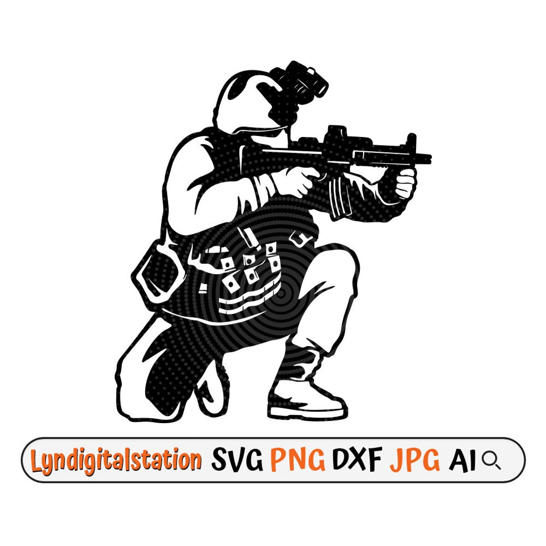 Soldier Svg | Army Clipart | Milatary Marksman Cut File | Sniper ...
