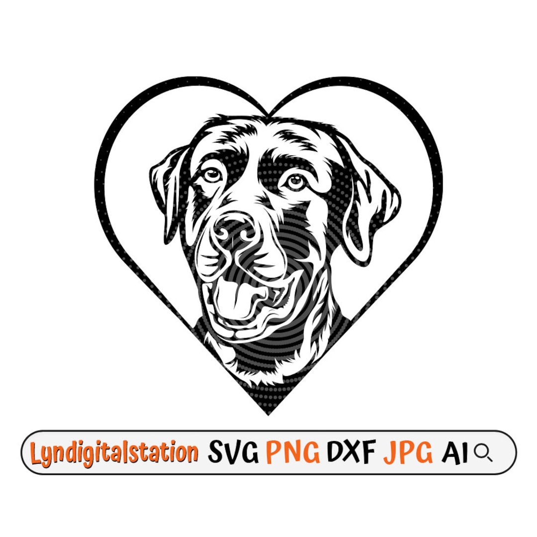Labrador Svg |labrador in Heart Clipart |dog Lover Cut File |labrador ...