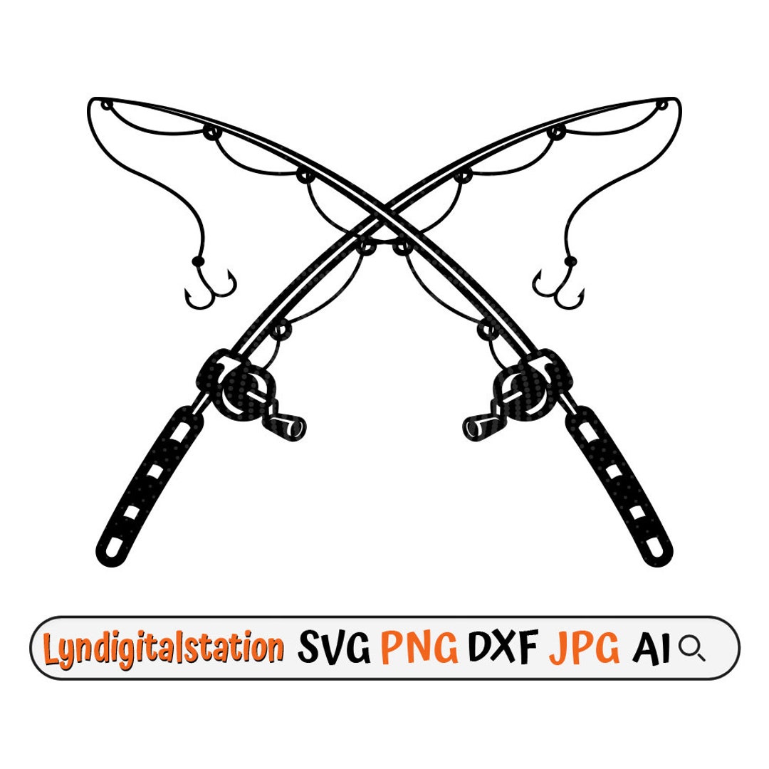 Fishing Rod Svg | Fishing Hook Clipart | Sport Fishing Cut File ...