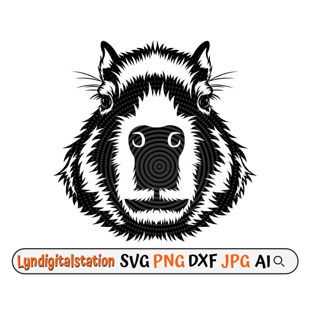Capybara Svg | Capybara Face Clipart | Capybara Head Cut File | Largest ...