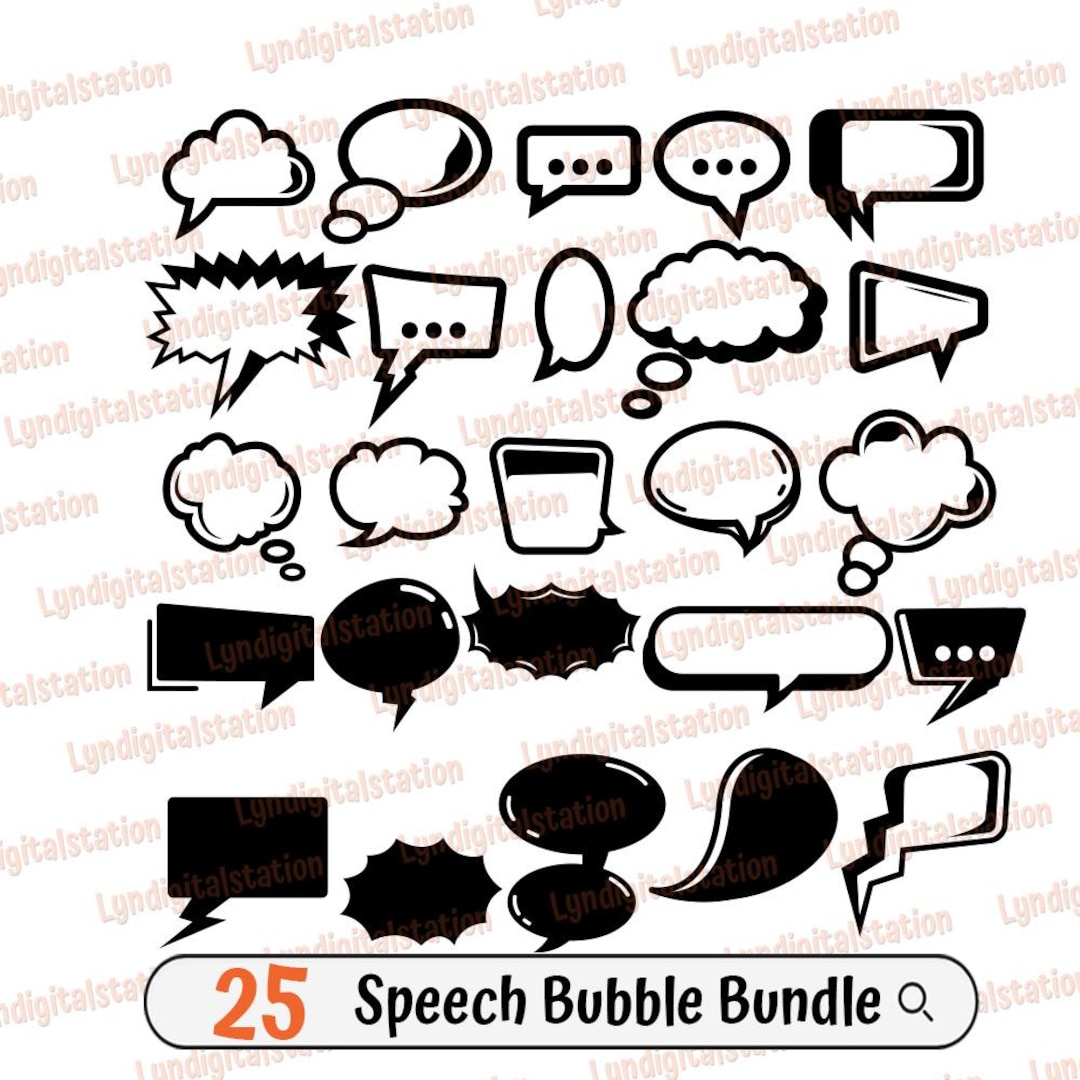 25 Speech Bubbles Bundles Svg | Cartoon Speech Clipart | Comic Books ...