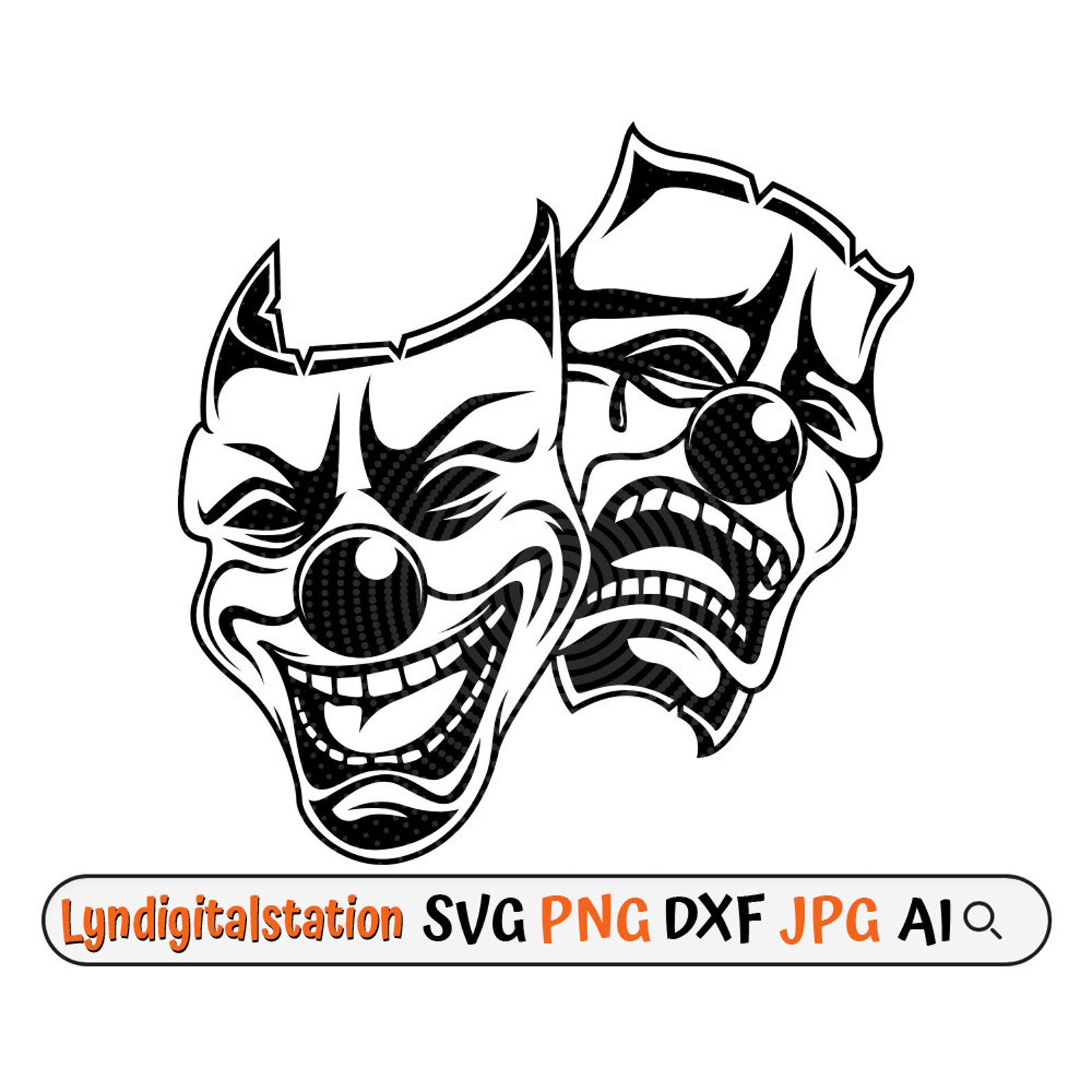 Smile Now Cry Later Svg | Theater Mask Clipart | Happy Sad Mask Cut ...