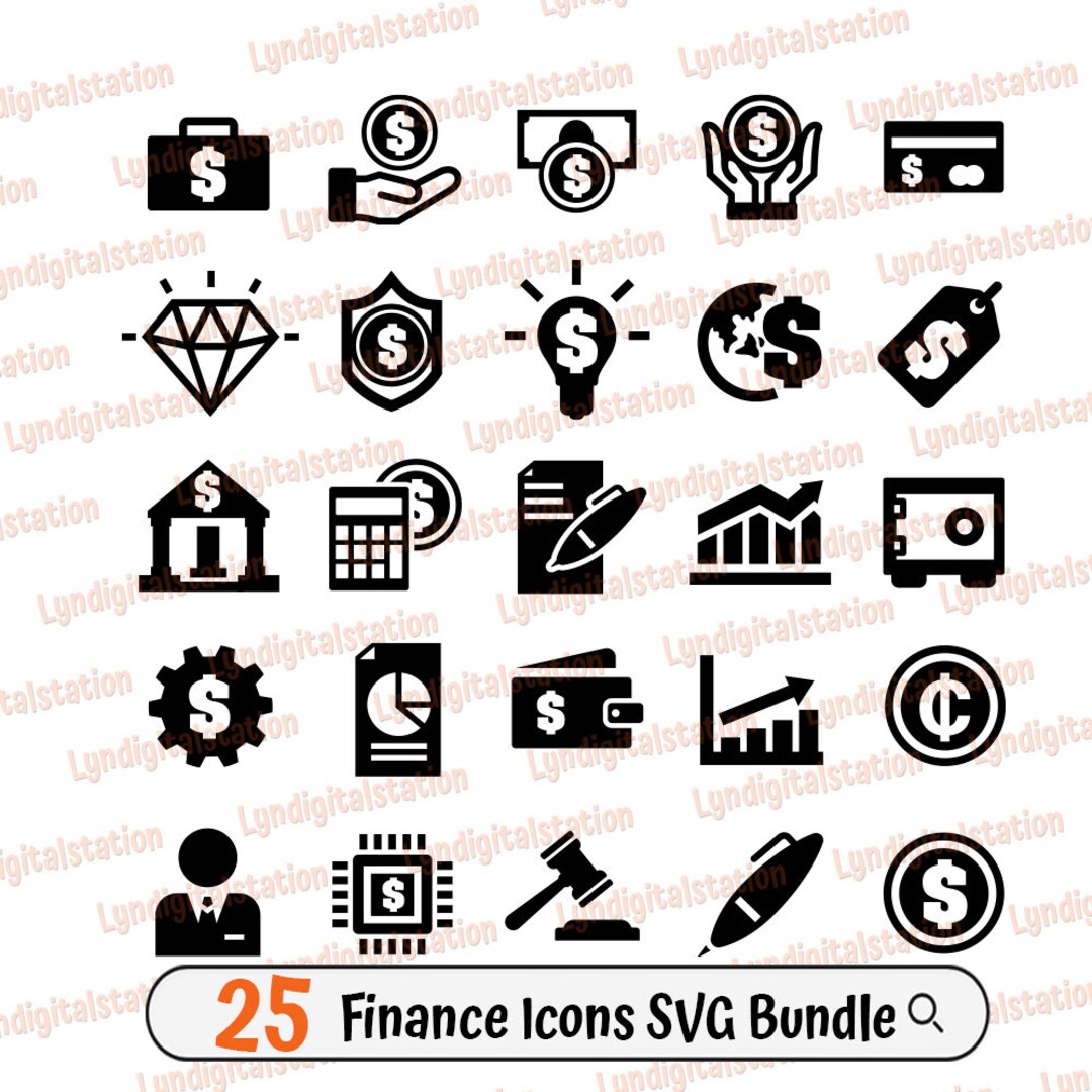 25 Finance Icons Bundles Svg | Financial Adviser Clipart | Investment ...