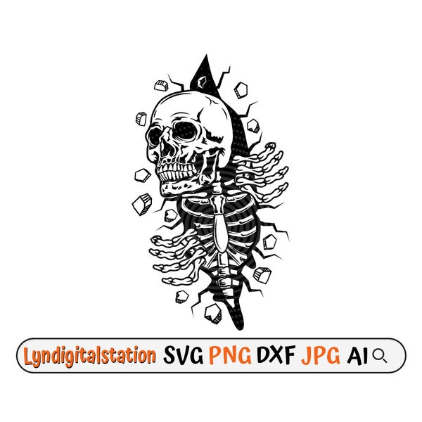 Skeleton Coming Out of Wall Svg - Etsy