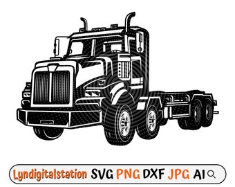 US Semi Truck Svg | Truck Driver Clipart | Trucking Vehicle Cut File ...