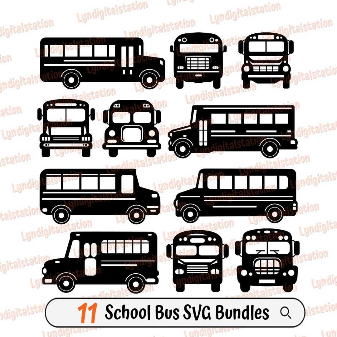 11 School Bus Bundles Svg | Student Vehicle Clipart | Busses Cut File ...