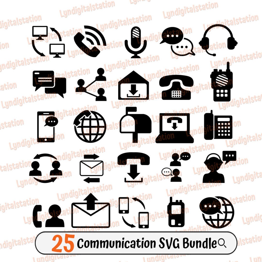 25 Communication Bundles Svg | Telephone Clipart | Mailbox Cut File ...
