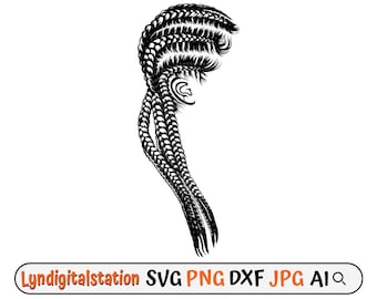 Braided Bun Hairstyle Svg / Afro Girl Braided Hair Svg/ Messy - Etsy Canada