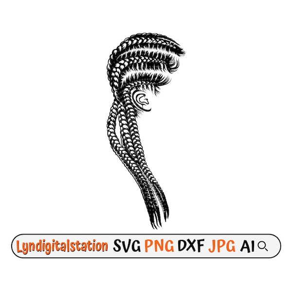 Braided Hair Clipart Logo - Etsy