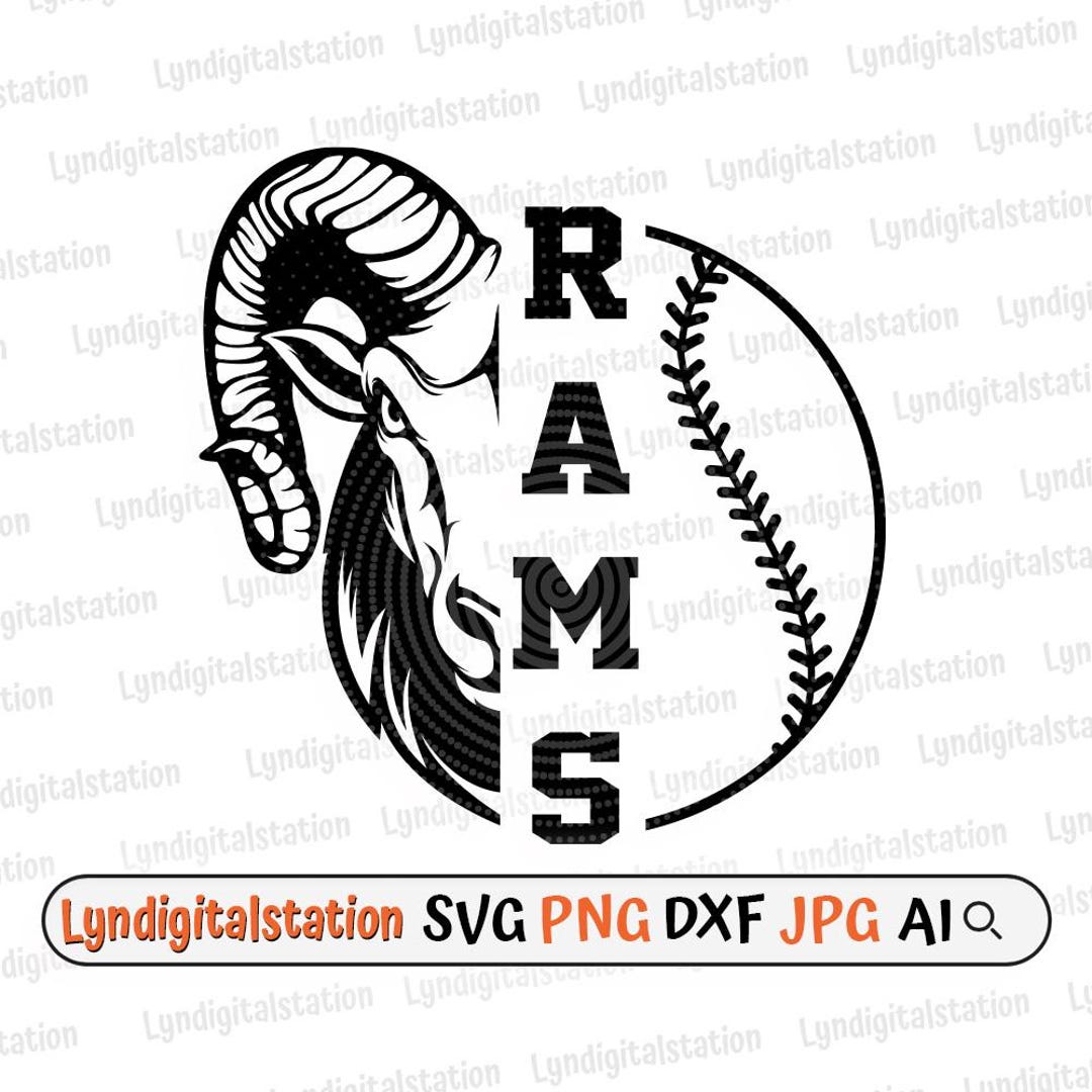 Rams Baseball Svg | Ram Clipart | Baseball Cut File | Sports Stencil ...