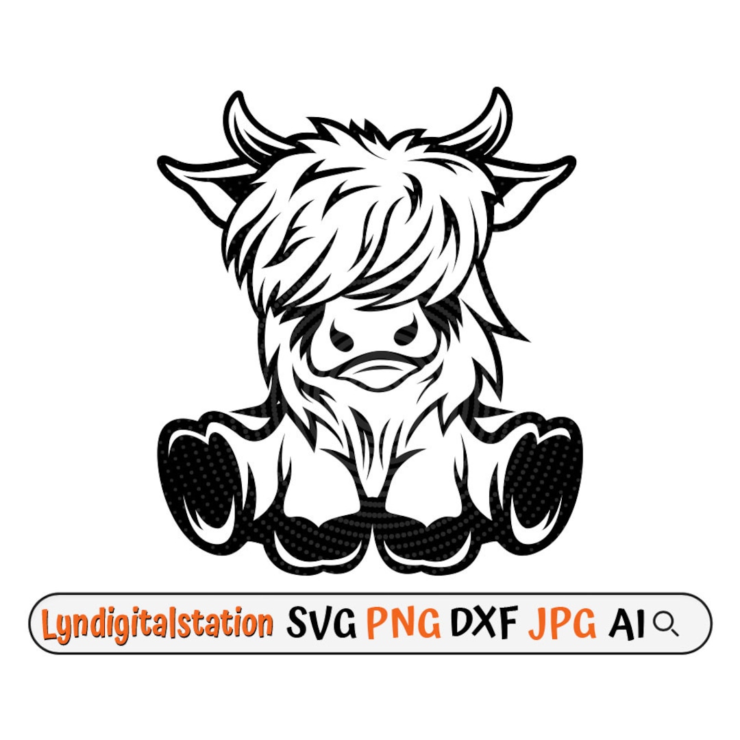 Cute Highland Cow Svg | Highland Cow Clipart | Farm Animal Cut File ...