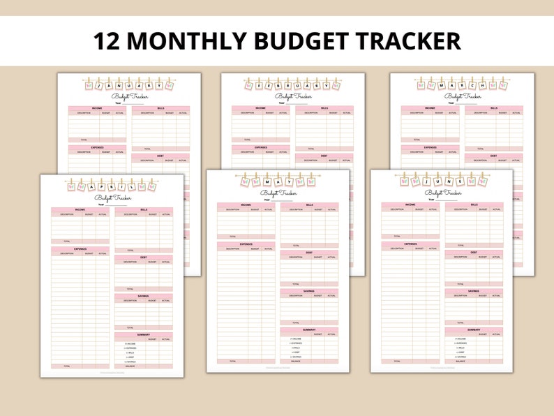 MONTHLY Budget Overview Template Printable Budget Binder - Etsy