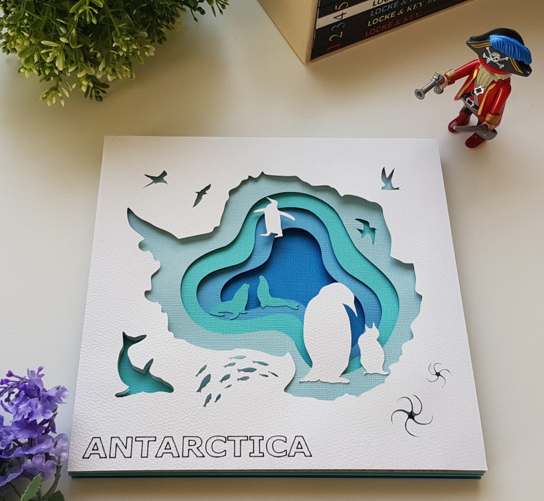ANTARCTICA Paper Art earth_series - Etsy