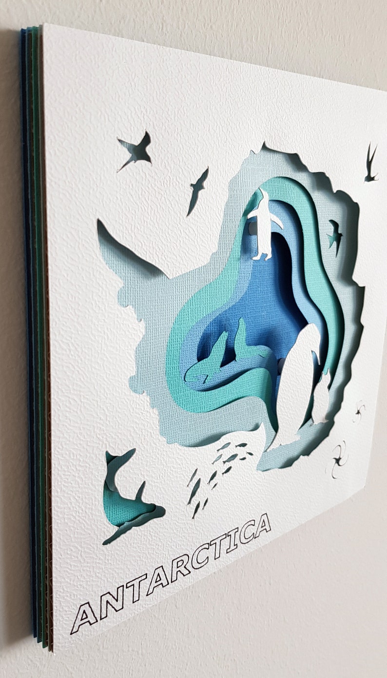 ANTARCTICA Paper Art earth_series - Etsy
