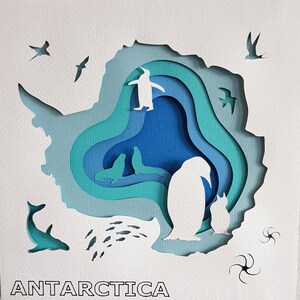 ANTARCTICA Paper Art earth_series - Etsy