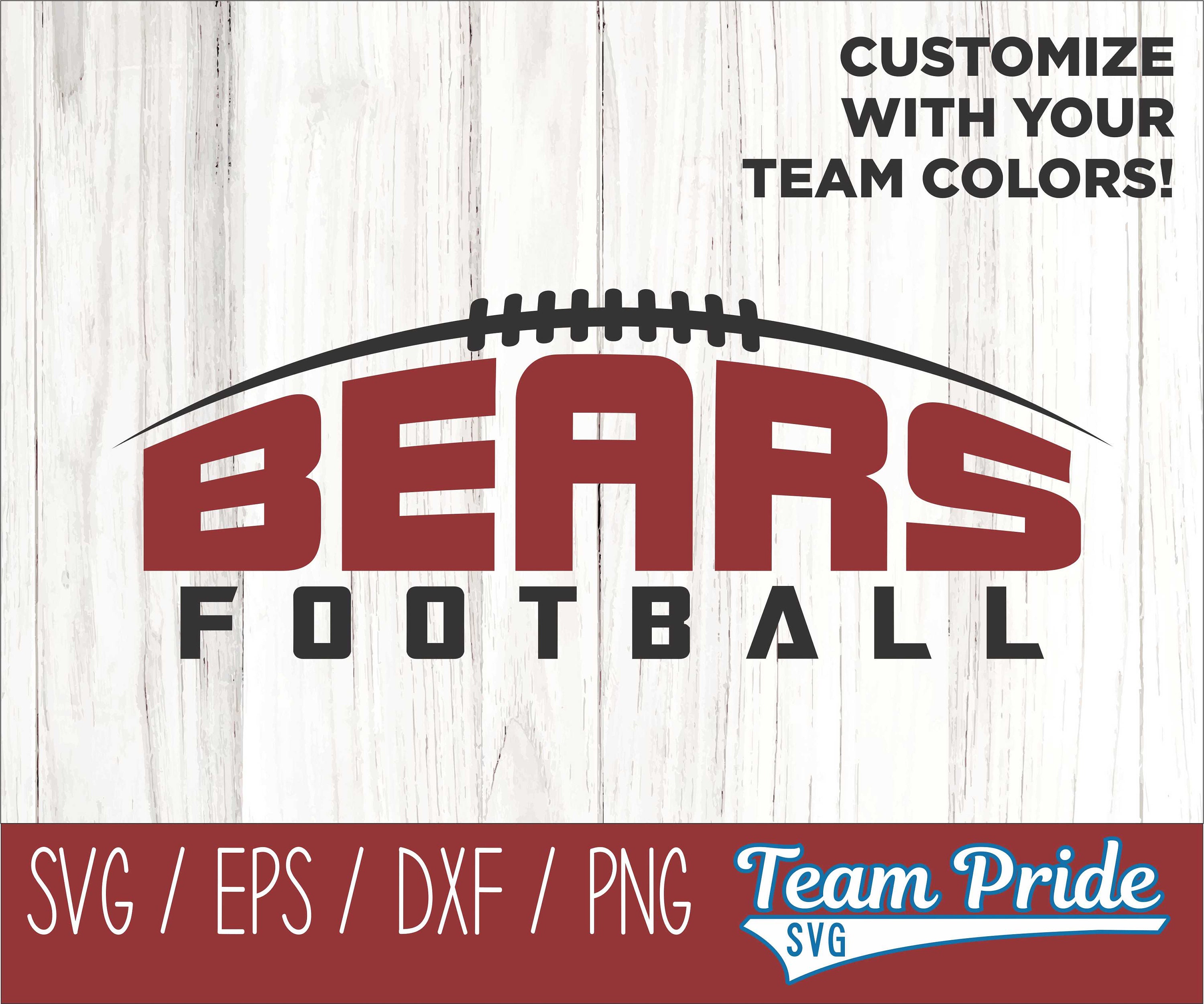 Bears Football SVG Digital Download Printable Svg Eps Dxf - Etsy
