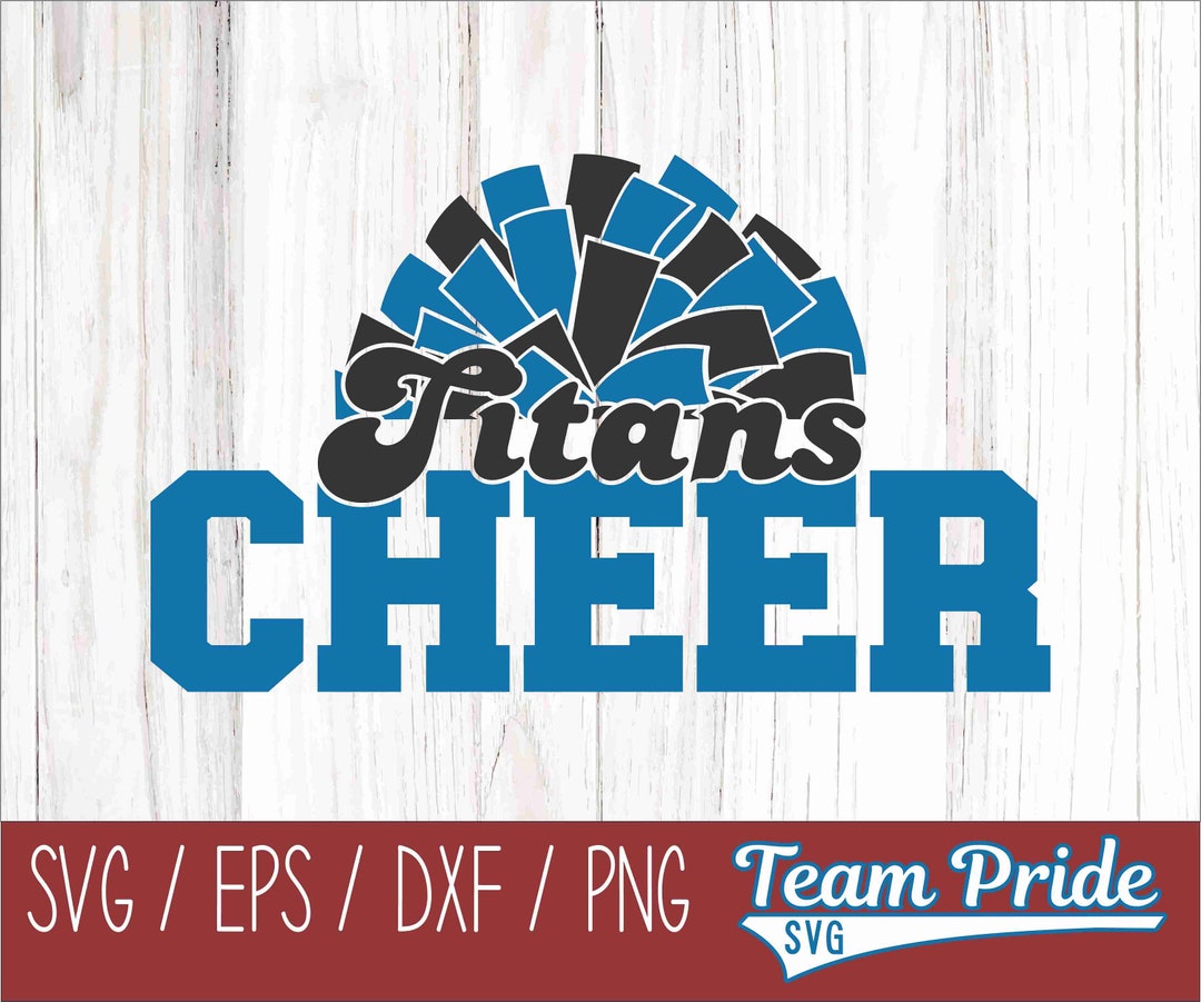 Titans Cheer Pom Pom SVG Digital Download Printable - Svg, Eps, Dxf ...